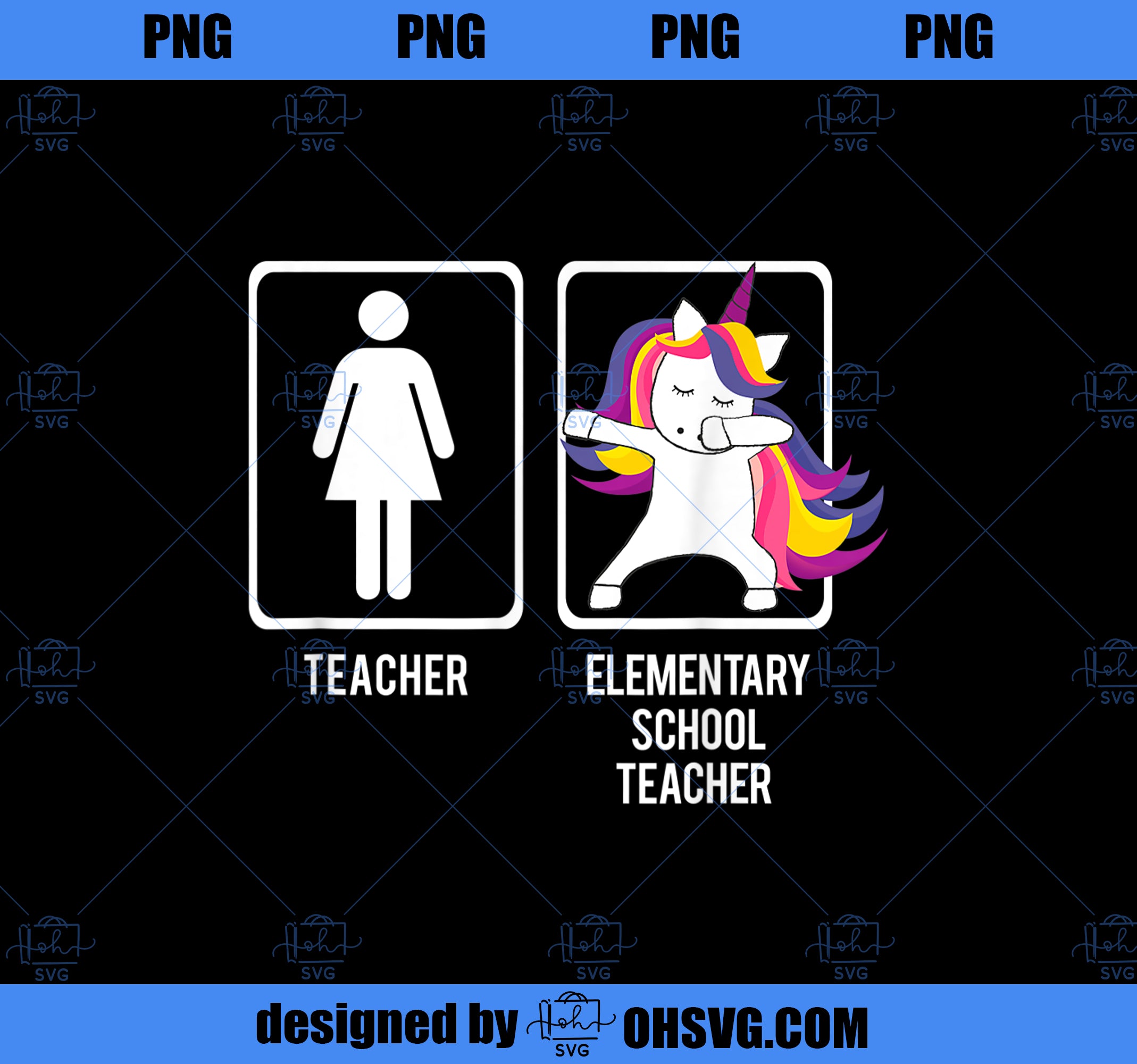 DABBING UNICORN ELEMENTARY SCHOOL TEACHER Gifts Bulk PNG, Magic Unicor ...