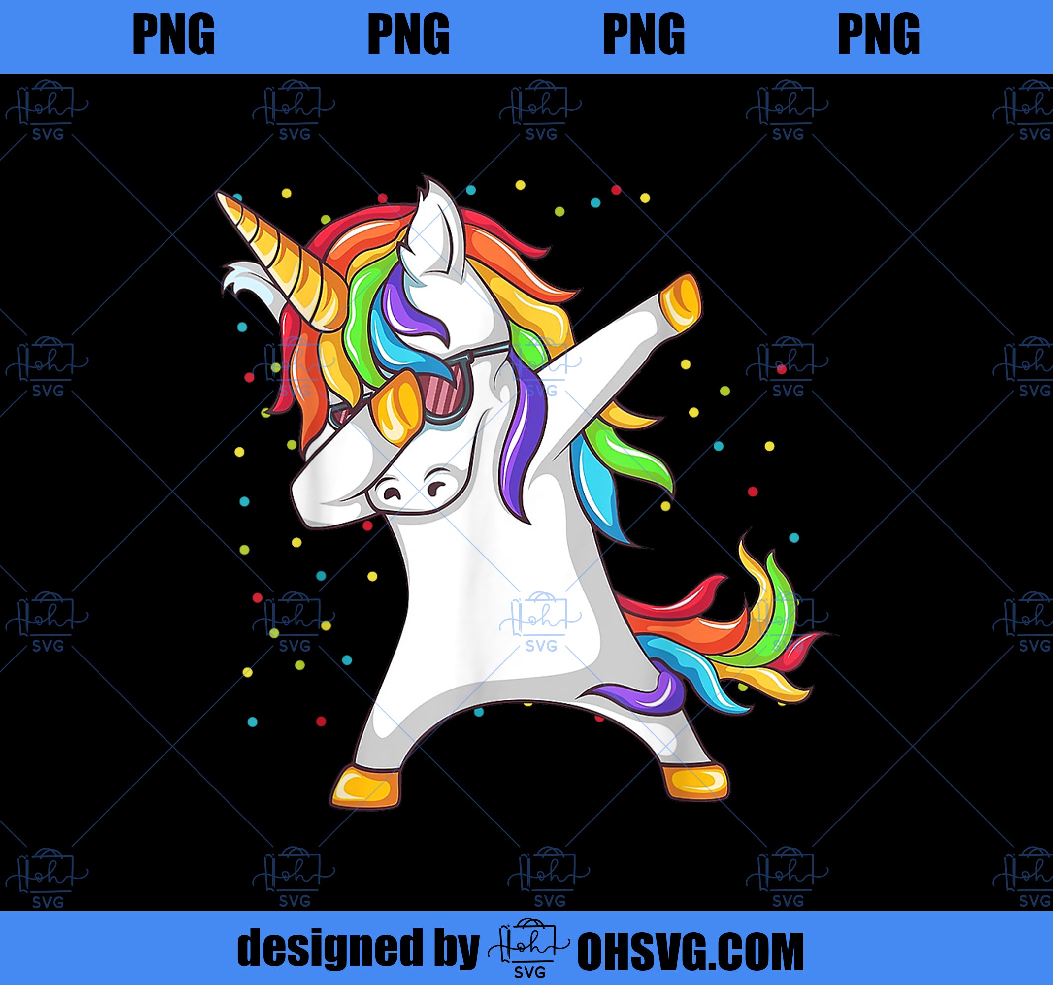 Dabbing Unicorn Rainbow Girls Kids Women Dab Unicorn PNG, Magic Unicor ...