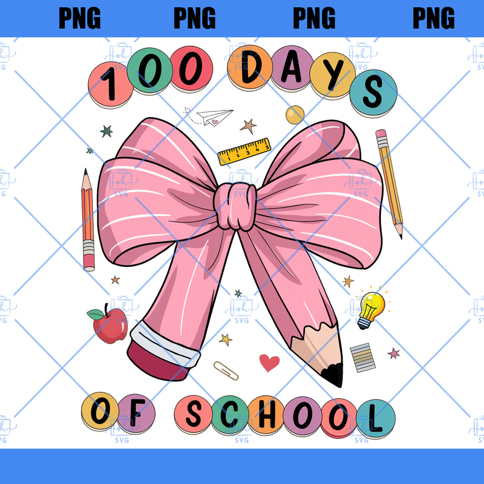 100 Days of School Coquette PNG, Teacher 100 Days Bracelet Png, Coquet ...