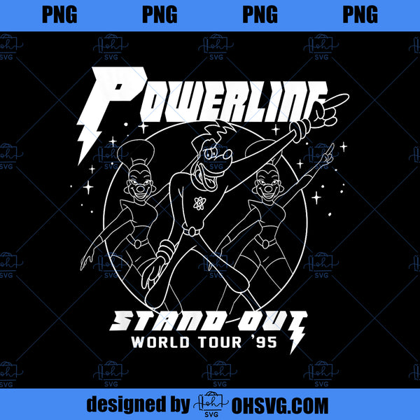 Disney A Goofy Movie Powerline World Tour Outline Poster PNG, Movies P ...