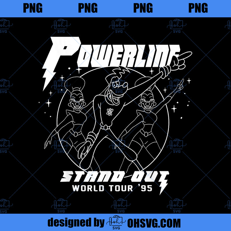 Disney A Goofy Movie Powerline World Tour Outline Poster PNG, Movies P ...