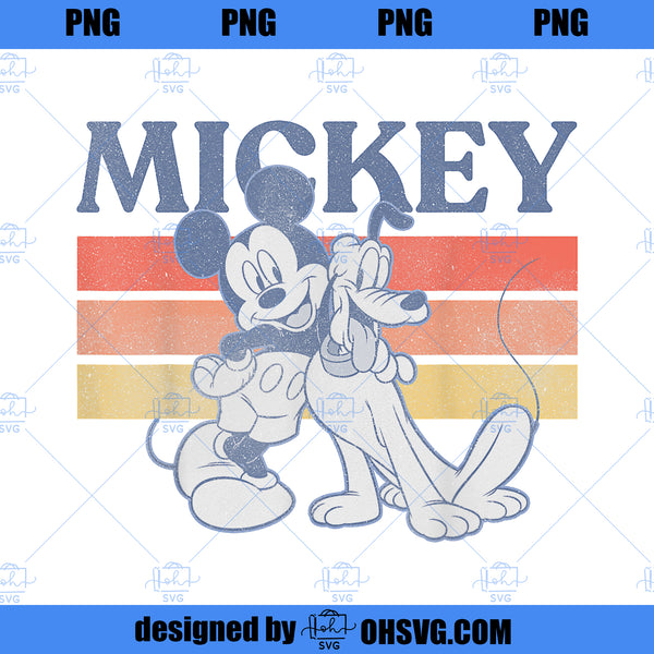 Disney Mickey And Friends Mickey And Pluto Retro Line PNG, Disney PNG ...