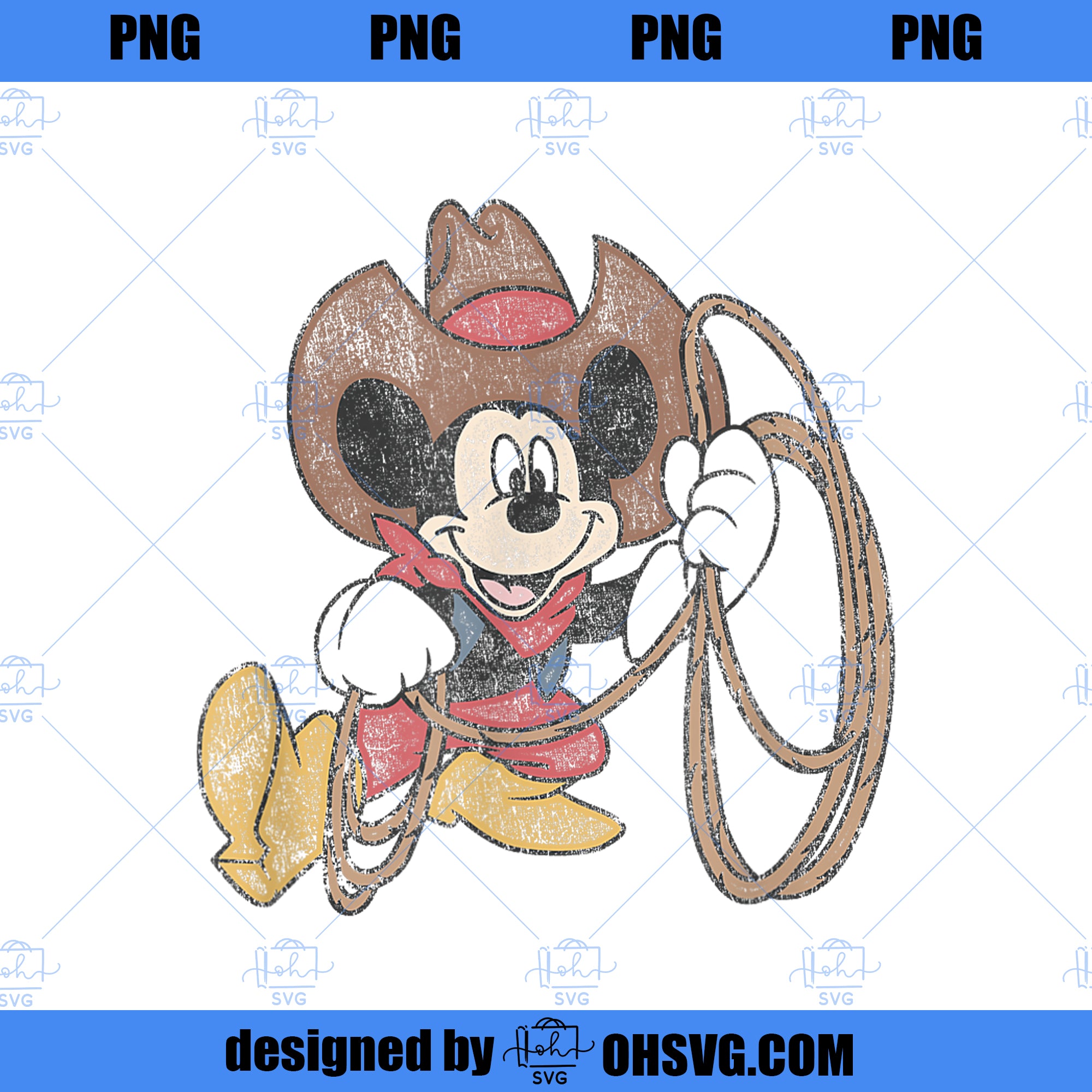 Disney Mickey And Friends Vintage Cowboy Western Mickey PNG, Disney PN ...