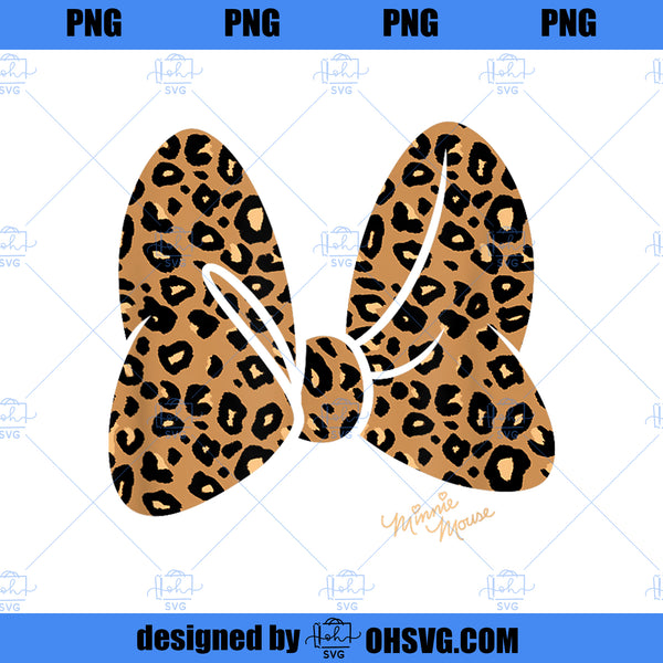 Disney Minnie Mouse Classic Leopard Print Bow PNG, Disney PNG, Mickey ...