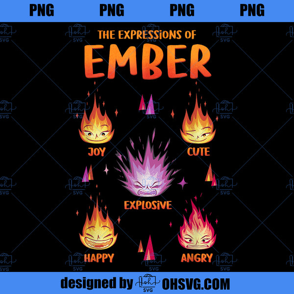 Disney Pixar Elemental The Expressions Of Ember Poster PNG, Disney PNG ...