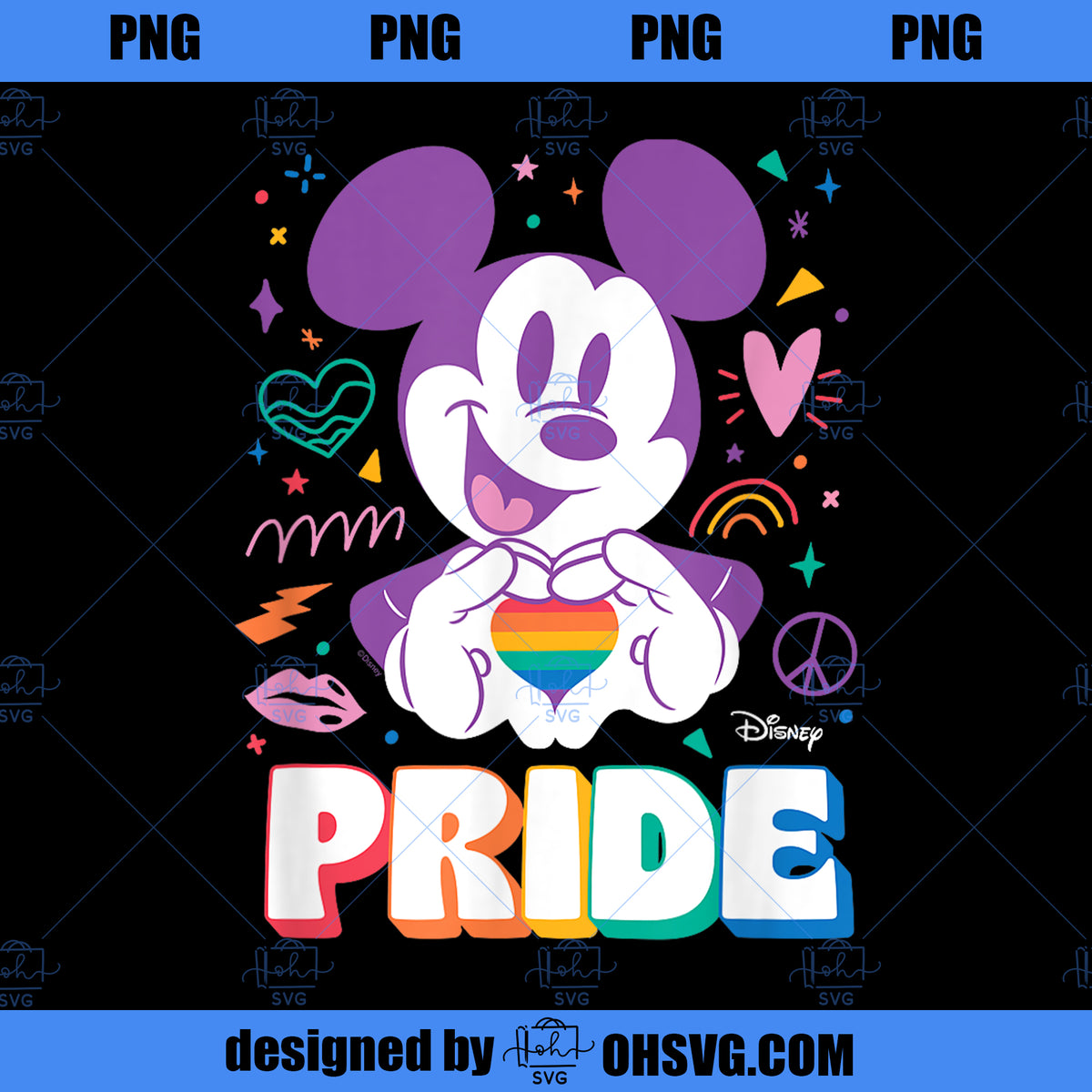 Disney Pride Mickey Heart PNG, Disney PNG, Disney Pixar PNG - ohsvg