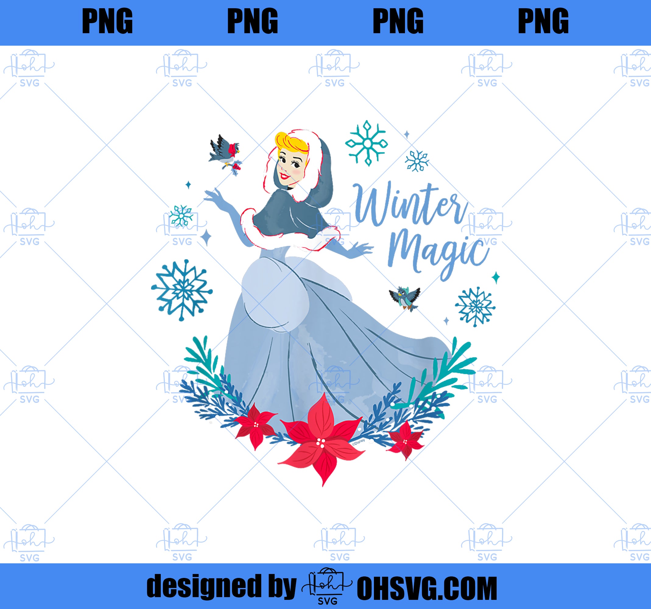 Disney Princess Cinderella Holiday Christmas Winter Magic PNG, Disney ...