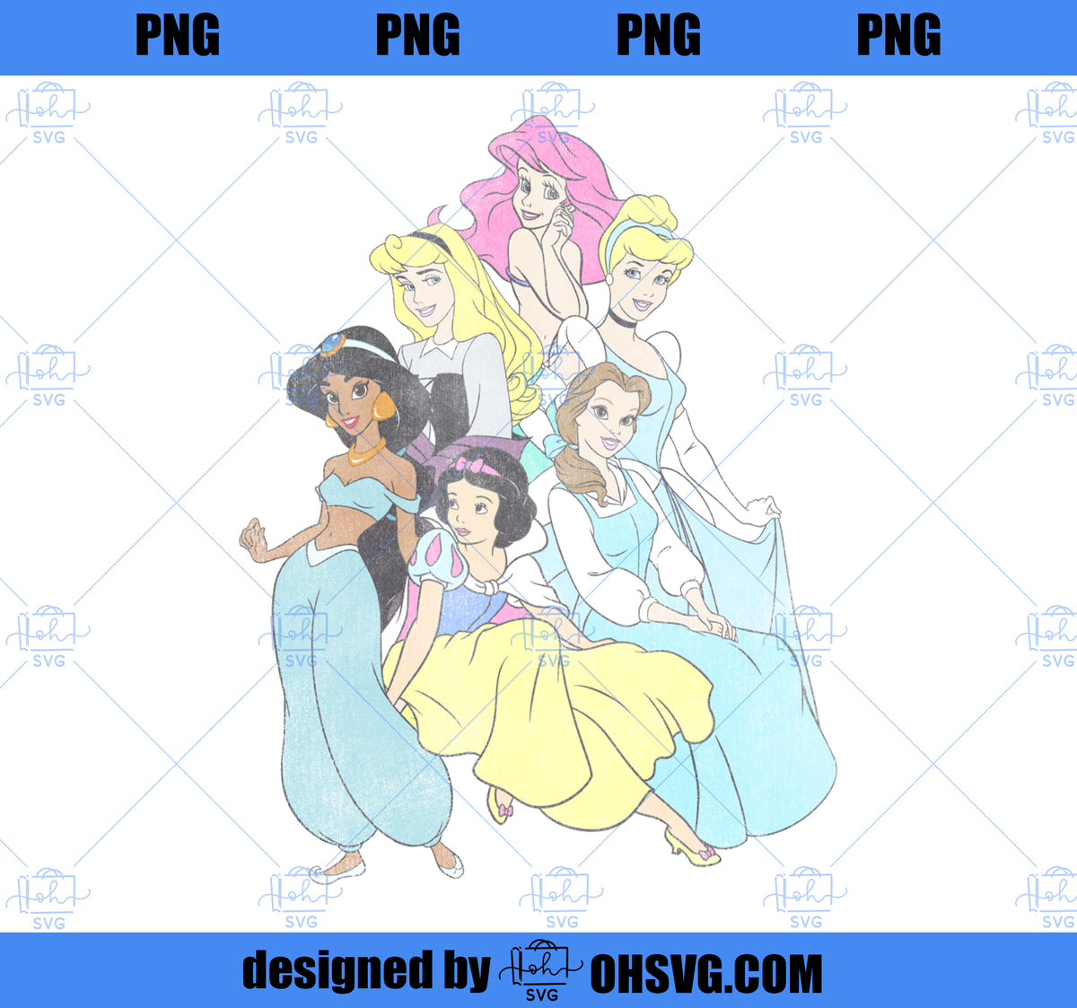 Disney Princess Group Shot Sweatshirt PNG, Disney PNG, Princess PNG - ohsvg