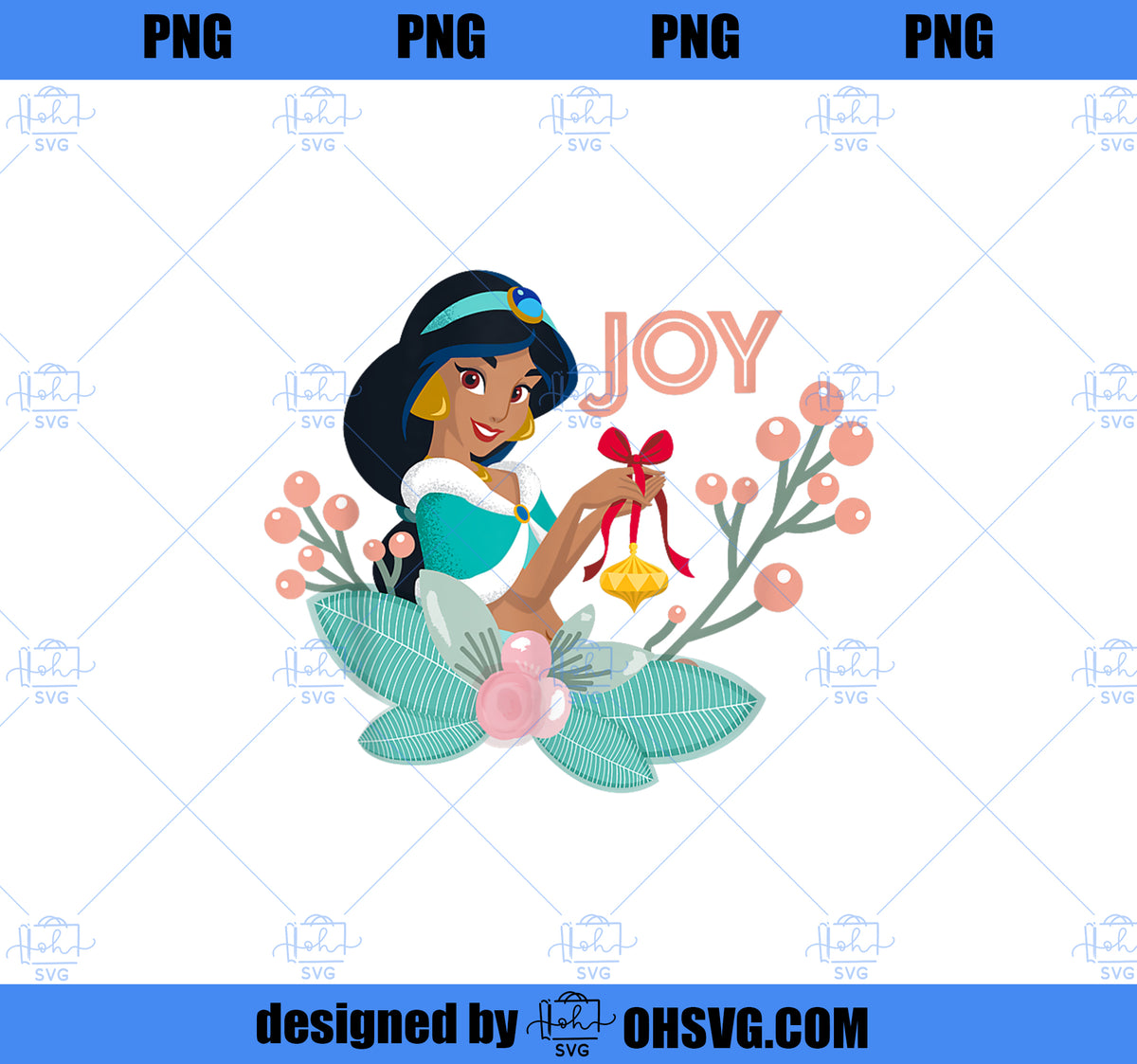Disney Princess Jasmine Joy Holiday PNG, Disney PNG, Princess PNG - ohsvg