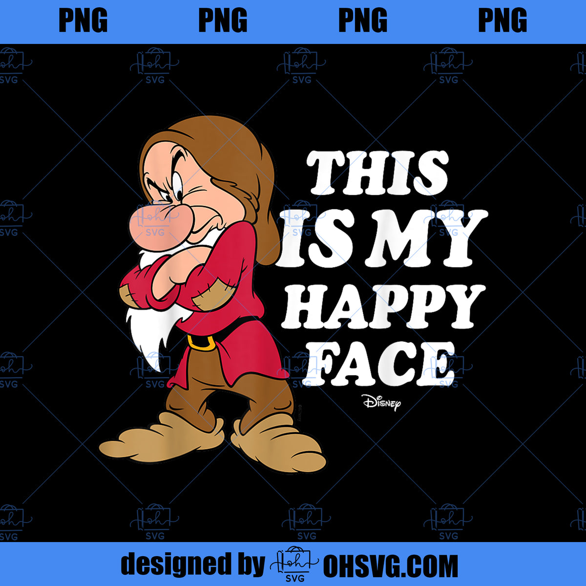 Disney Snow White Grumpy Happy Face PNG, Disney PNG, Snow White PNG - ohsvg