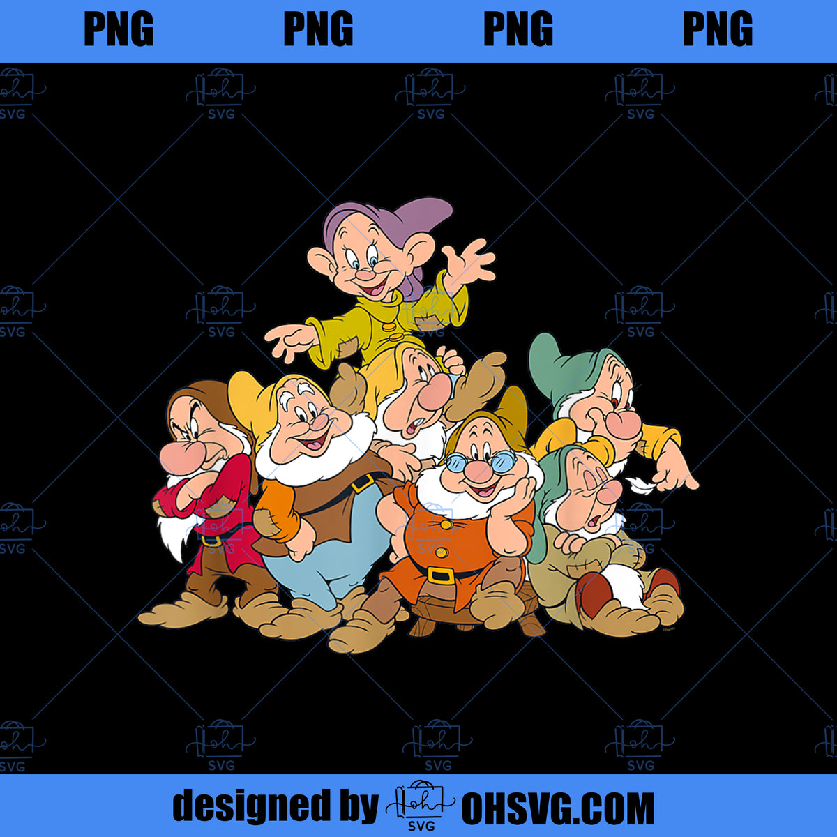 Disney Snow White the Seven Dwarfs Group Fun PNG, Disney PNG, Snow Whi ...