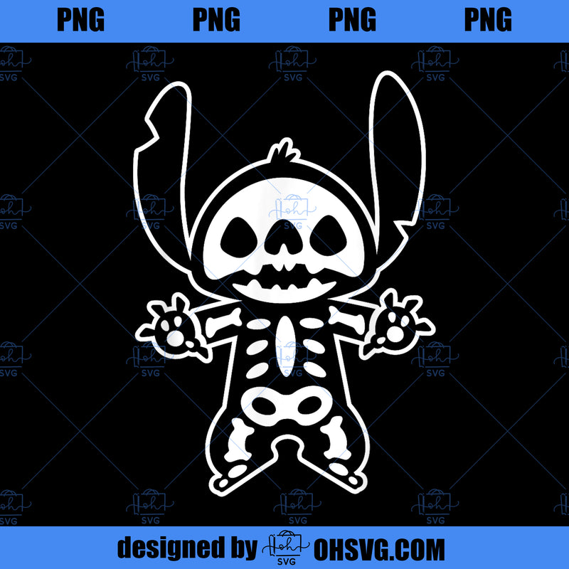 Disney Stitch Halloween Skeleton PNG, Disney PNG, Disney Stitch PNG - ohsvg