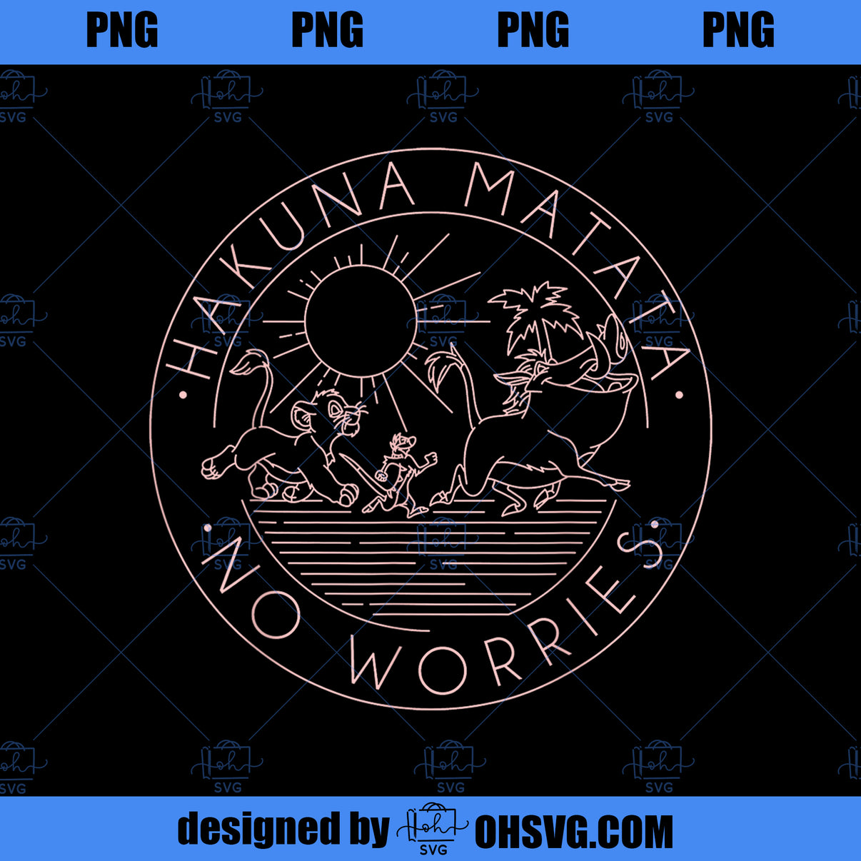 Disney The Lion King Hakuna Matata No Worries Outline Logo PNG, Disney ...