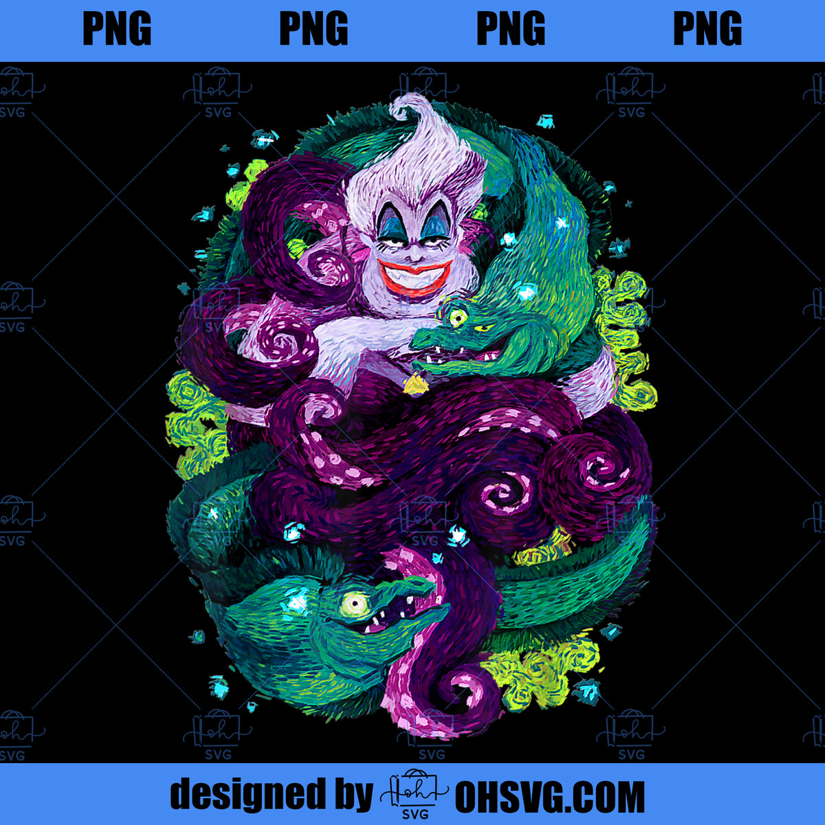 Disney The Little Mermaid Ursula Sea Witch Painting PNG, Disney PNG, T ...