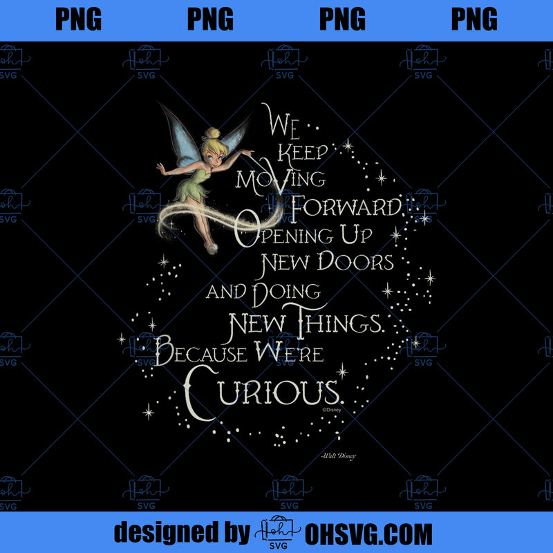 Disney Tinker Bell Curious Quote Black, Regular Fit, PNG, Disney PNG ...
