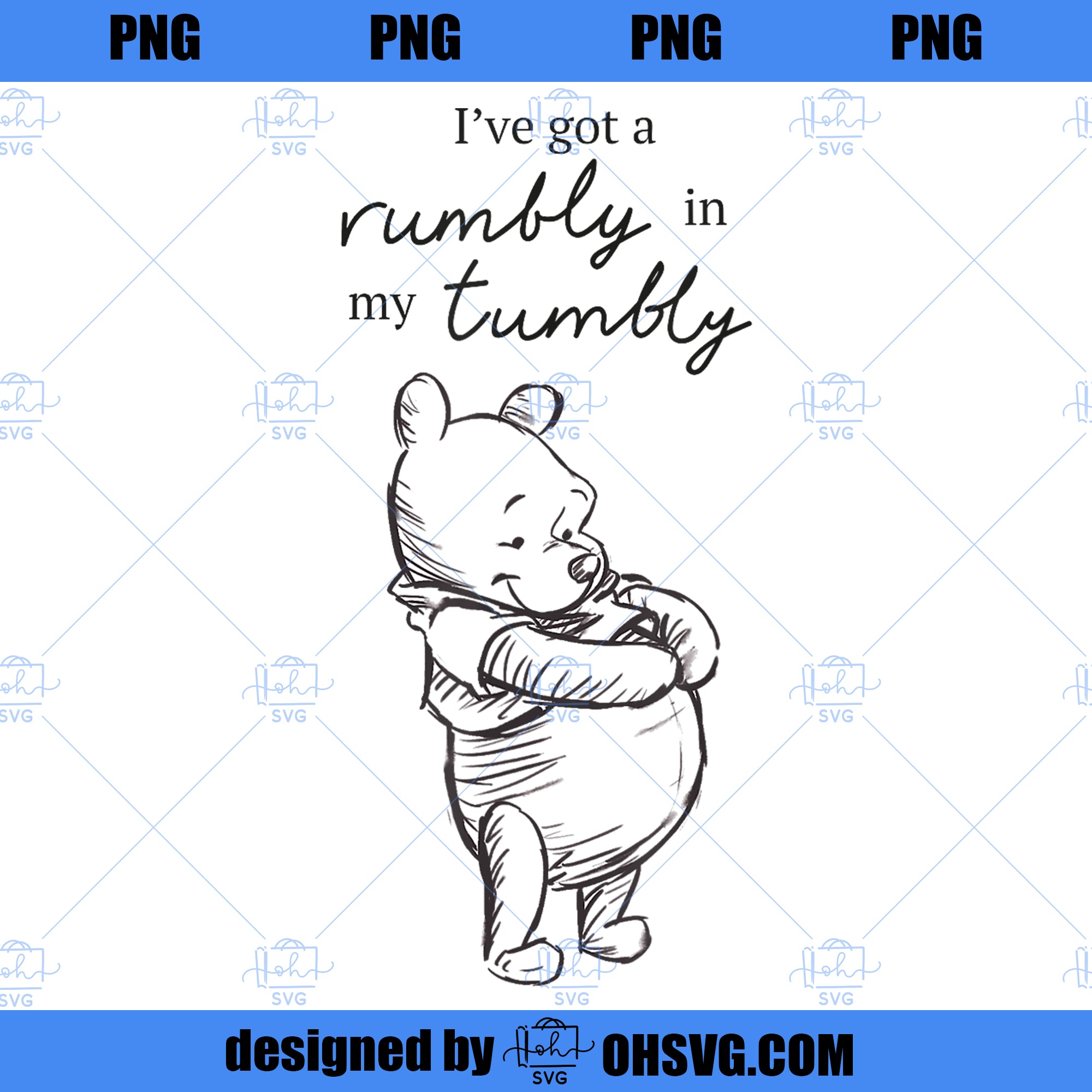 Disney Winnie The Pooh Ive Got A Rumbly In My Tumbly Logo PNG, Disney ...