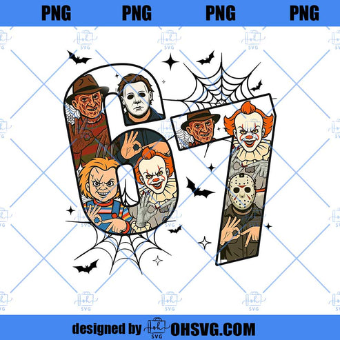 Jason Voorhees Six Seven PNG, Freddie Krueger Png, Pennywise Png, 67 s ...