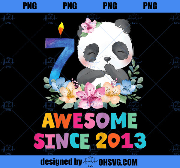 Kids 7Years Old 7th Birthday Panda Unicorn Girl Party Gift PNG, Magic ...