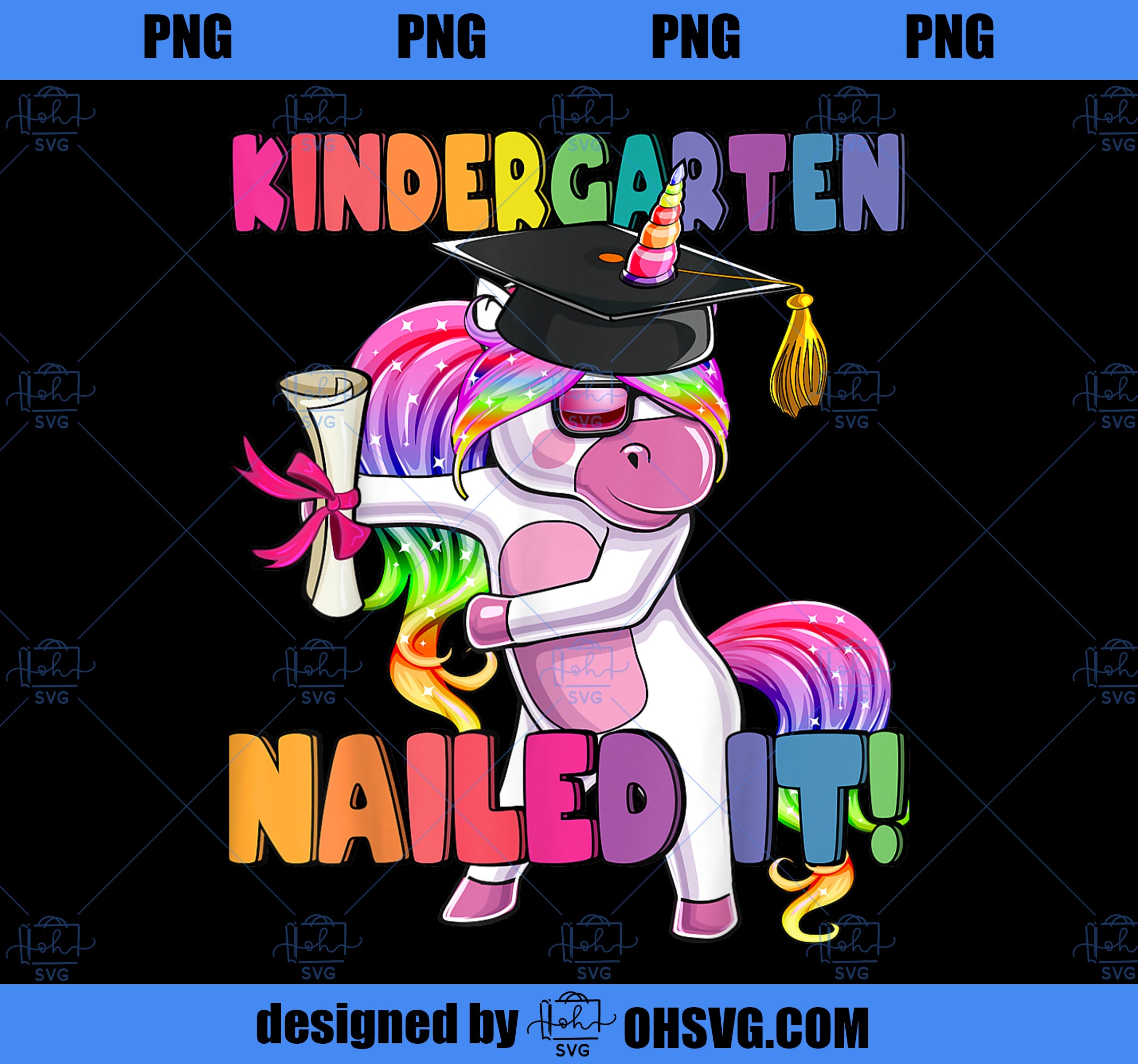 Kindergarten Flossing Unicorn Graduation Shirt Gift Girls PNG, Magic U ...