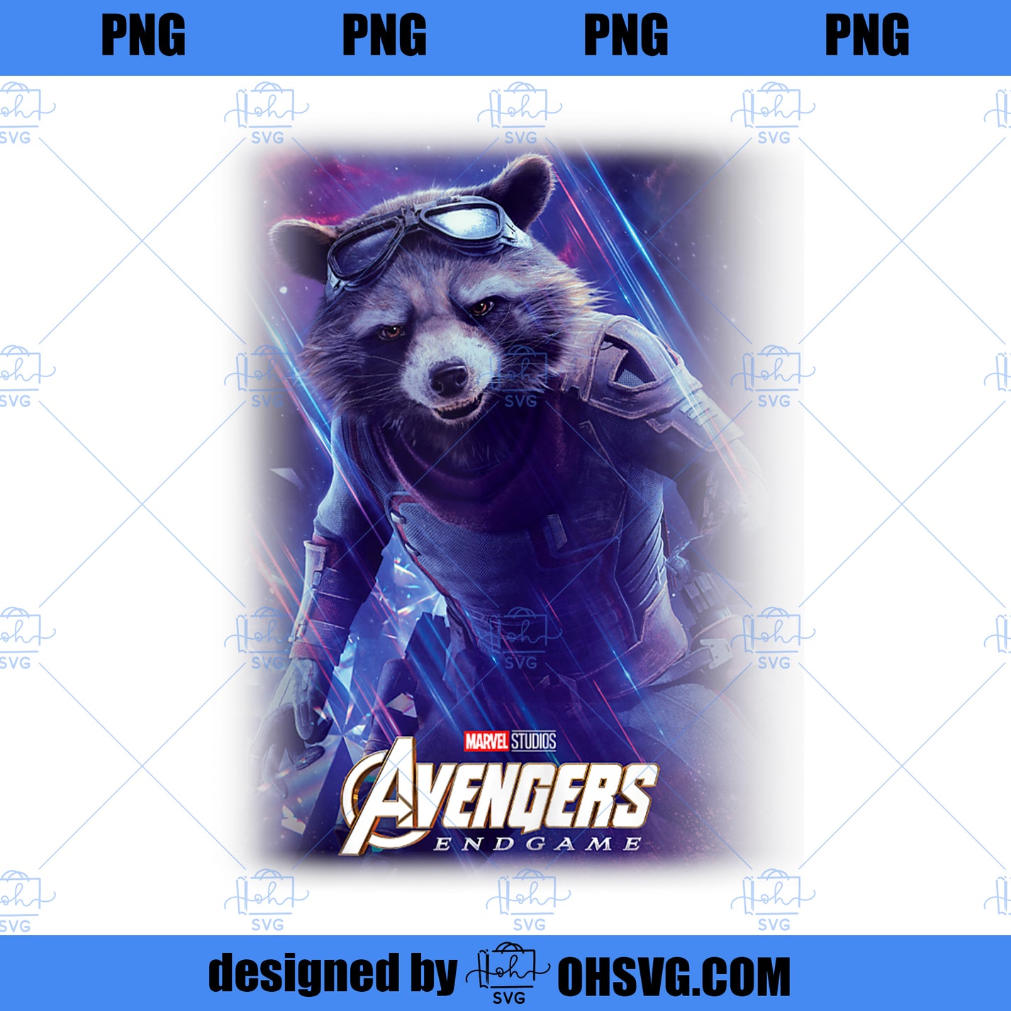 Marvel Avengers Endgame Rocket Raccoon Galactic Space Poster PNG, Marv ...
