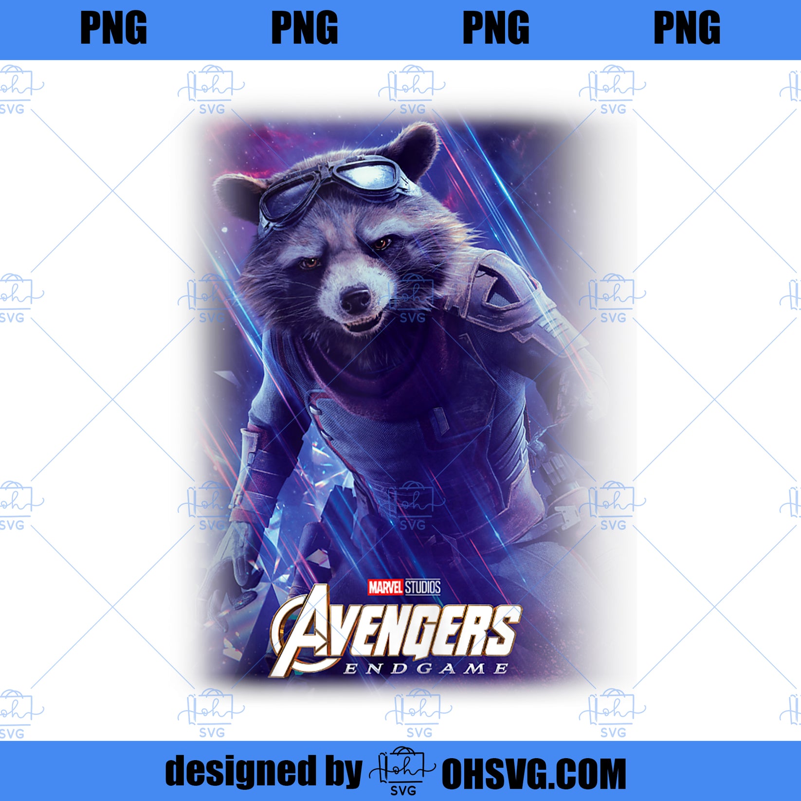 Marvel Avengers Endgame Rocket Raccoon Galactic Space Poster PNG, Marv ...