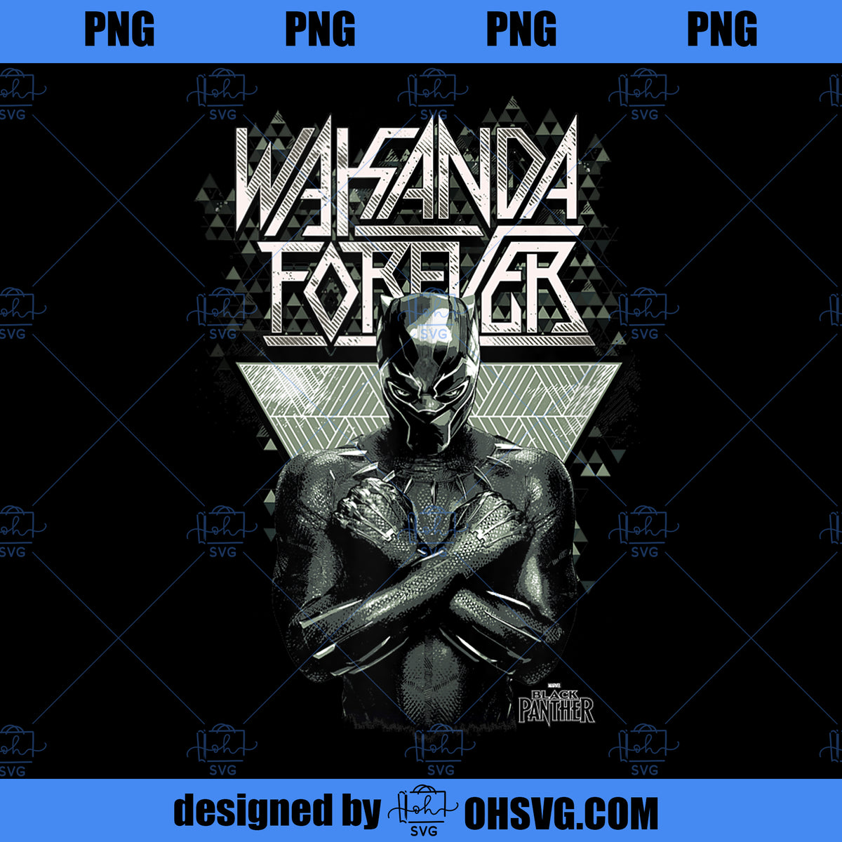 Marvel Black Panther Wakanda Forever Arms Crossed Portrait PNG, Marvel ...