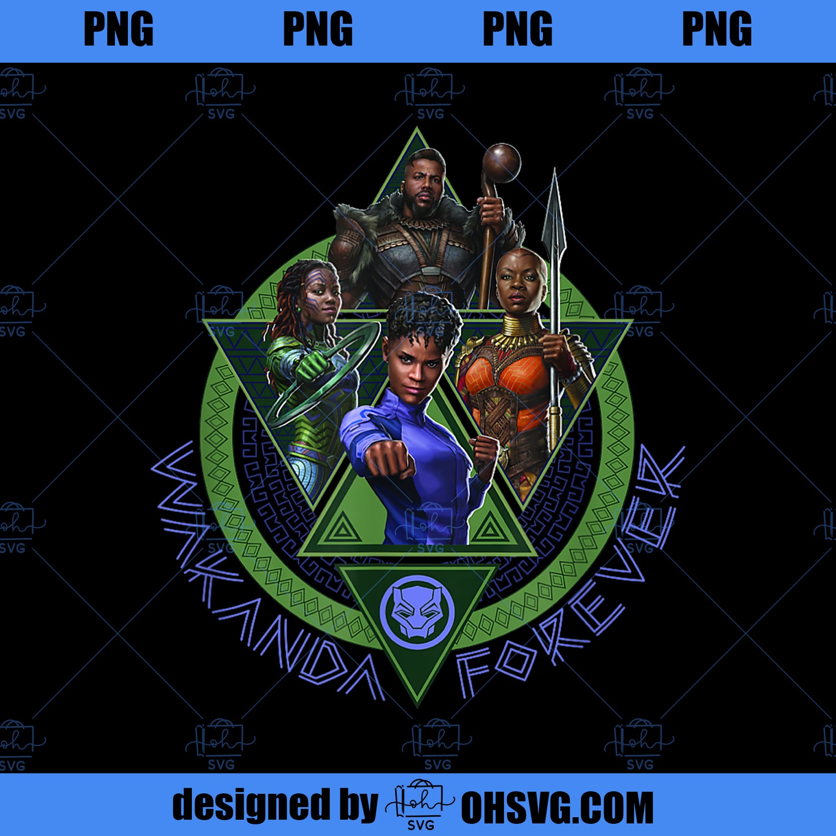 Marvel Black Panther Wakanda Forever Group Poster PNG, Marvel PNG, Bla ...