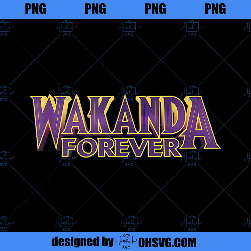 Marvel Black Panther Wakanda Forever Purple And Gold Logo PNG, Marvel ...