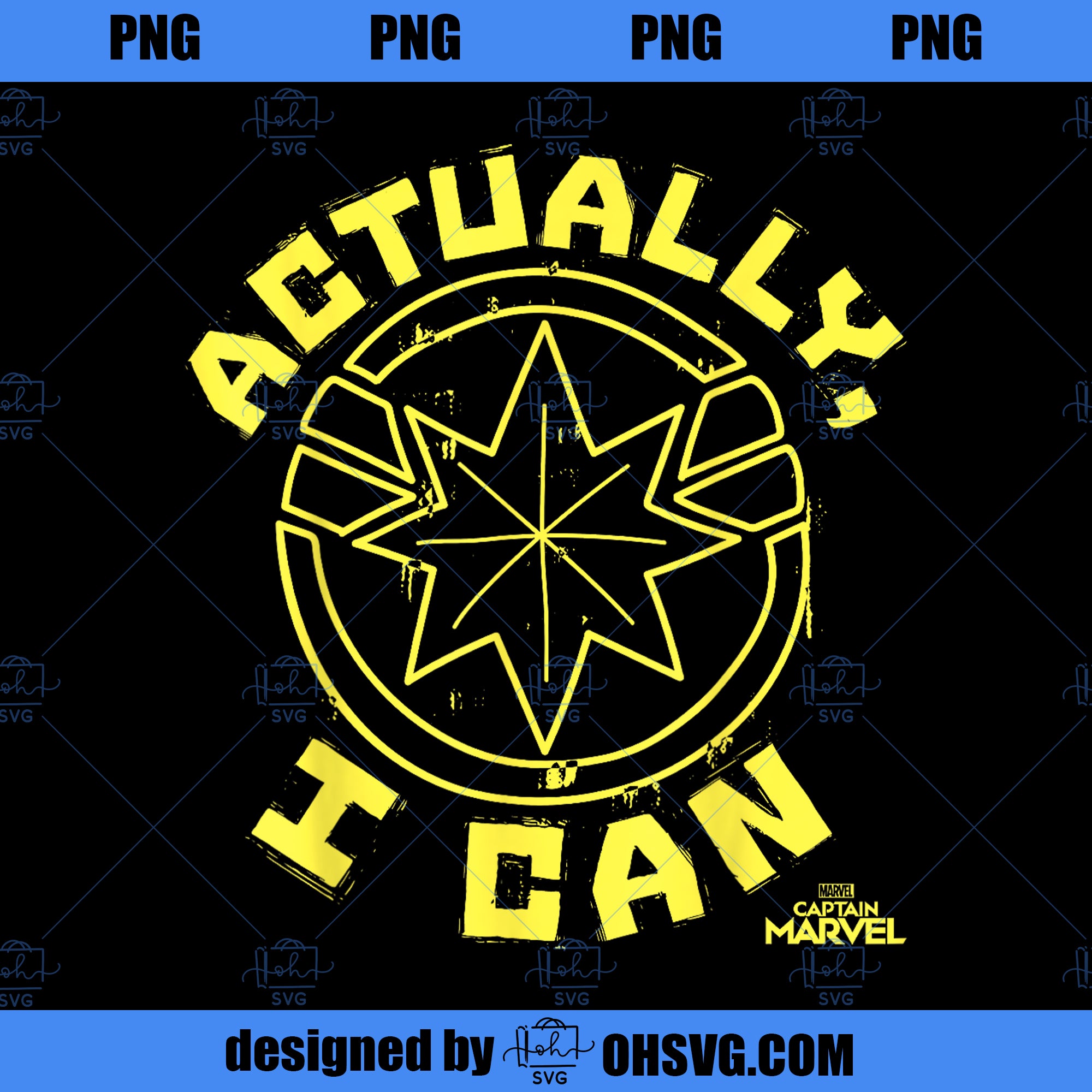 Marvel Captain Marvel Actually I Can Yellow Logo Graphic PNG, Marvel P ...