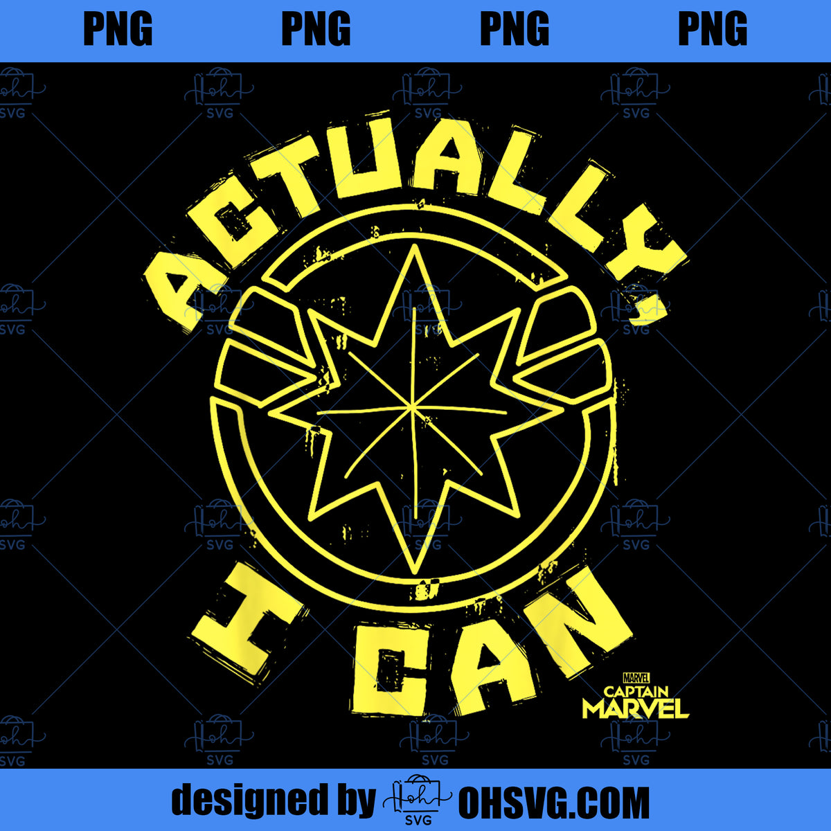 Marvel Captain Marvel Actually I Can Yellow Logo Graphic PNG, Marvel P ...