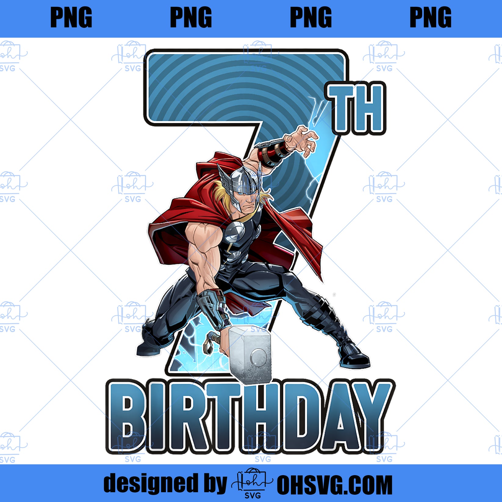 Marvel Comics Classic Avengers Mighty Thor 7th Birthday PNG, Marvel PN ...