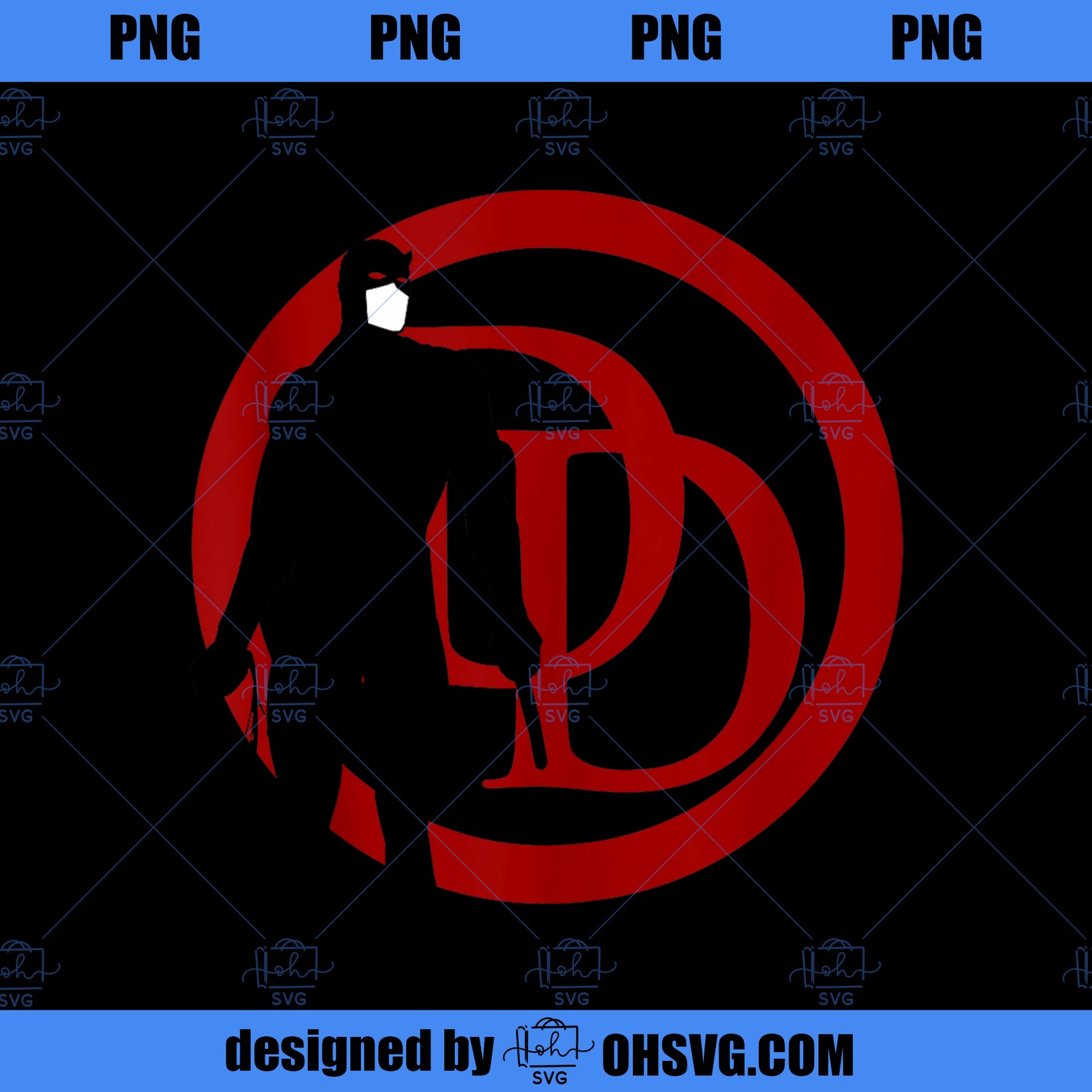 Marvel Daredevil Silhouette Portrait Logo PNG, Marvel PNG, Daredevil P ...