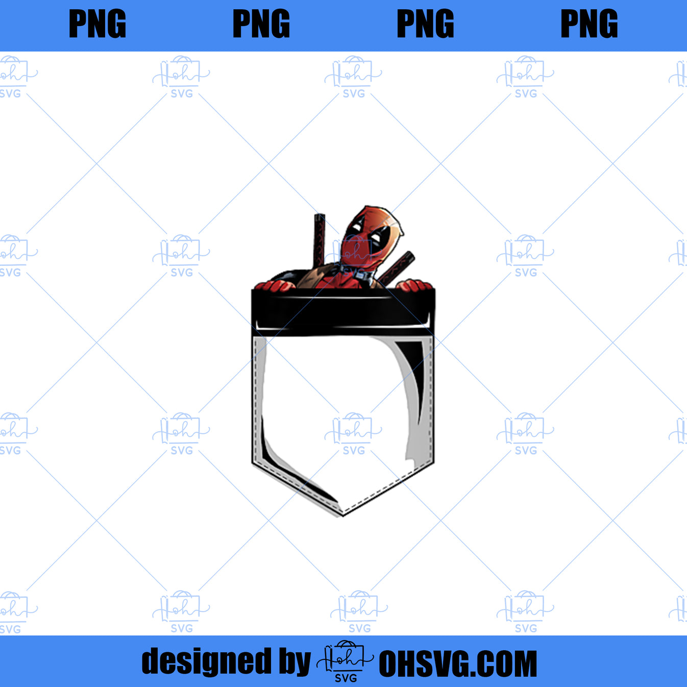 Marvel Deadpool Hiding In A Pocket Left Chest PNG, Marvel PNG, Marvel ...