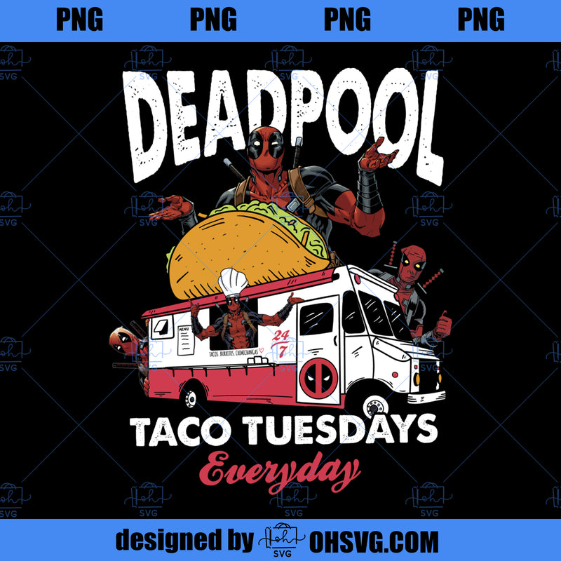 Marvel Deadpool Taco Tuesday Everyday PNG, Marvel PNG, Marvel Deadpool ...