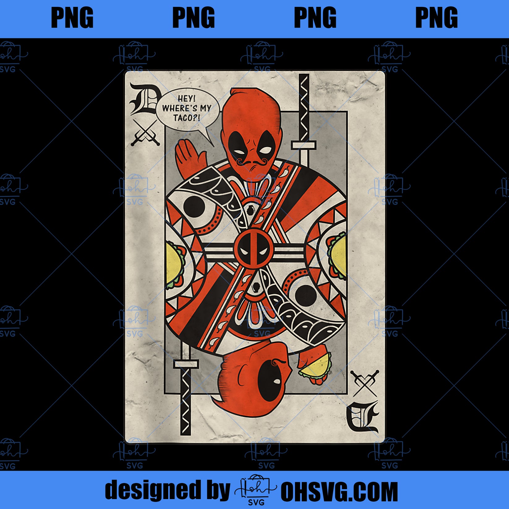 Marvel Deadpool Vintage Playing Card Portrait PNG, Marvel PNG, Marvel ...