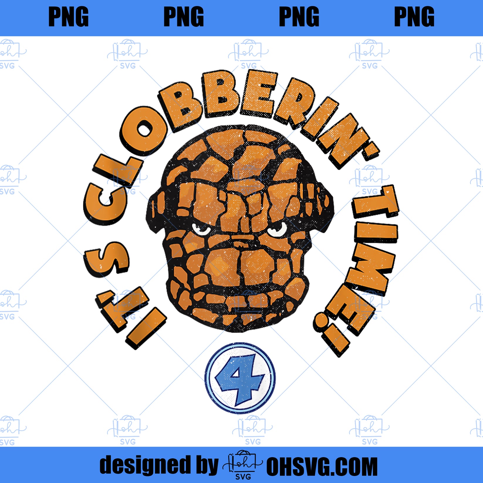 Marvel Fantastic Four The Thing Clobberin Time Big Face PNG, Marvel PN ...