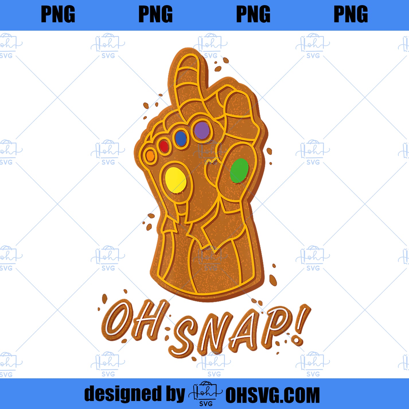 Marvel Gingerbread Gauntlet Oh Snap Holiday PNG, Marvel PNG, Marvel Gi ...
