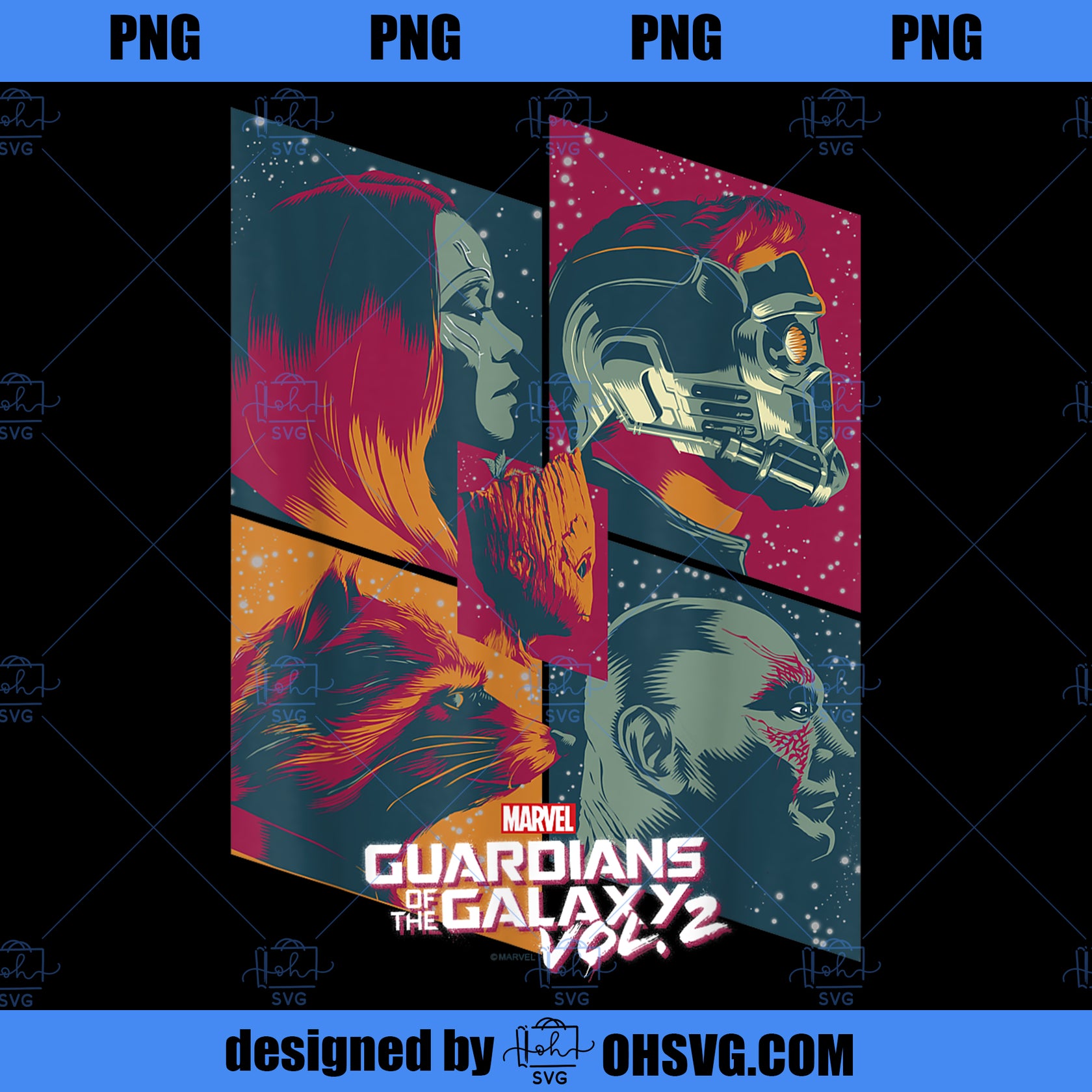 Marvel Guardians Of The Galaxy Vol 2 Team Profile Poster PNG, Marvel P ...