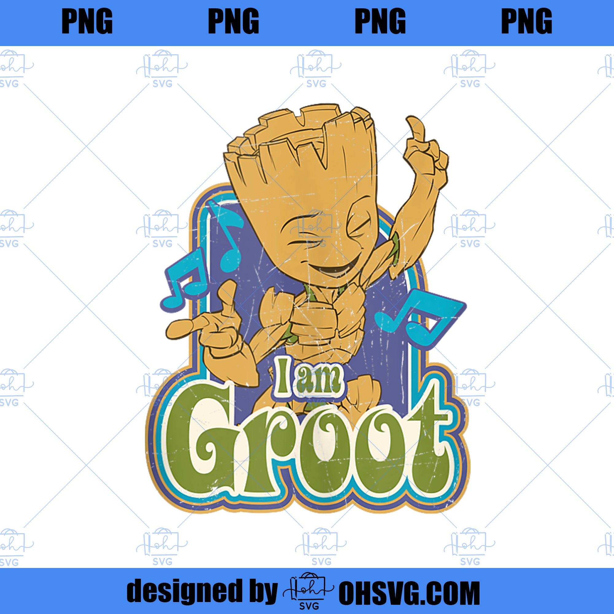 Marvel Guardians of the Galaxy I am Groot Vintage Music PNG, Marvel PN ...