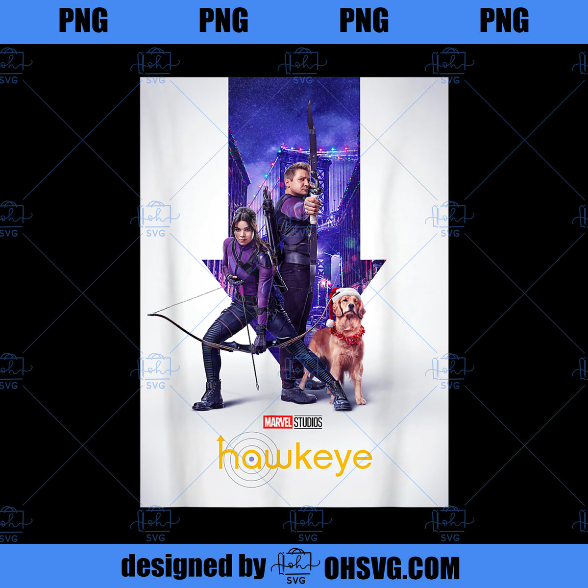 Marvel Hawkeye Disney Plus Trio Holiday Poster PNG, Marvel PNG, Marvel ...