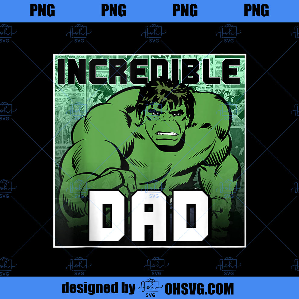 Marvel Hulk Incredible Dad Vintage Comic Fill Panel PNG, Marvel PNG, M ...