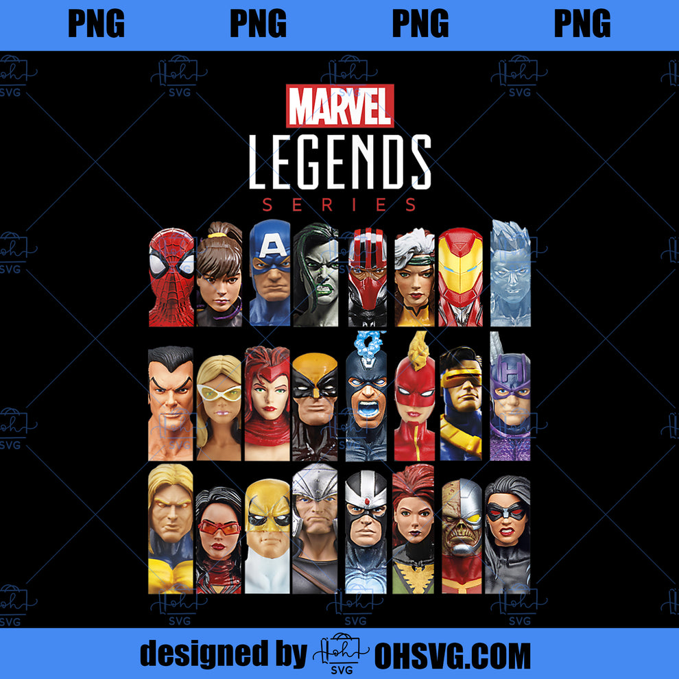 Marvel Legends Series Hero Head Shots Poster PNG, Marvel PNG, Marvel L ...
