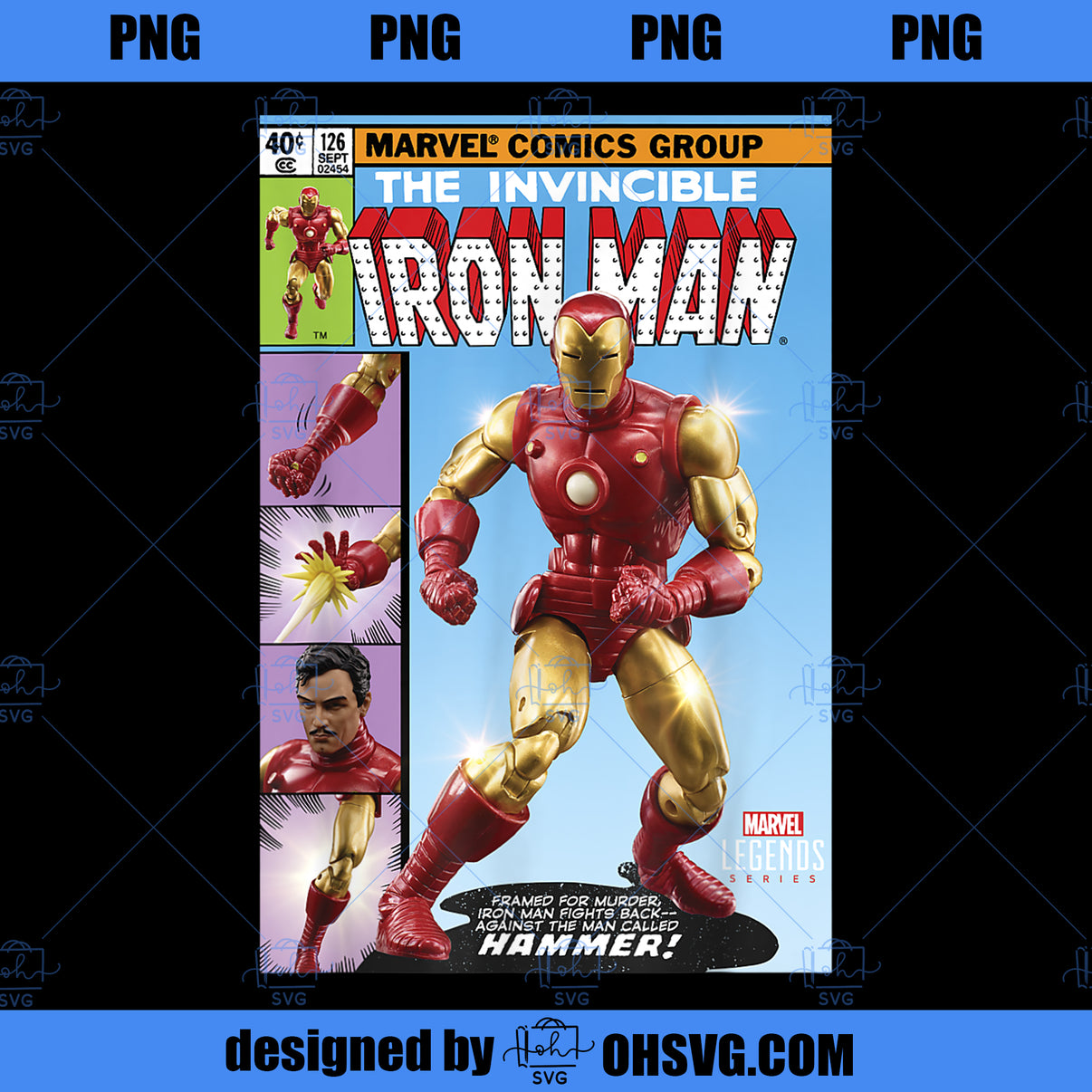 Marvel Legends Series The Invincible Iron Man Comic Cover PNG, Marvel ...