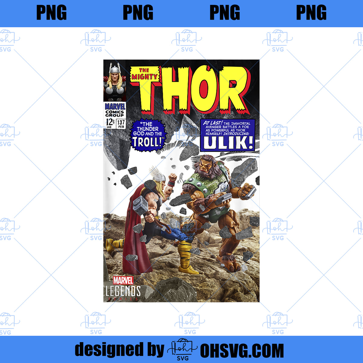 Marvel Legends Series Thor VS Olik Troll Comic Cover PNG, Marvel PNG ...