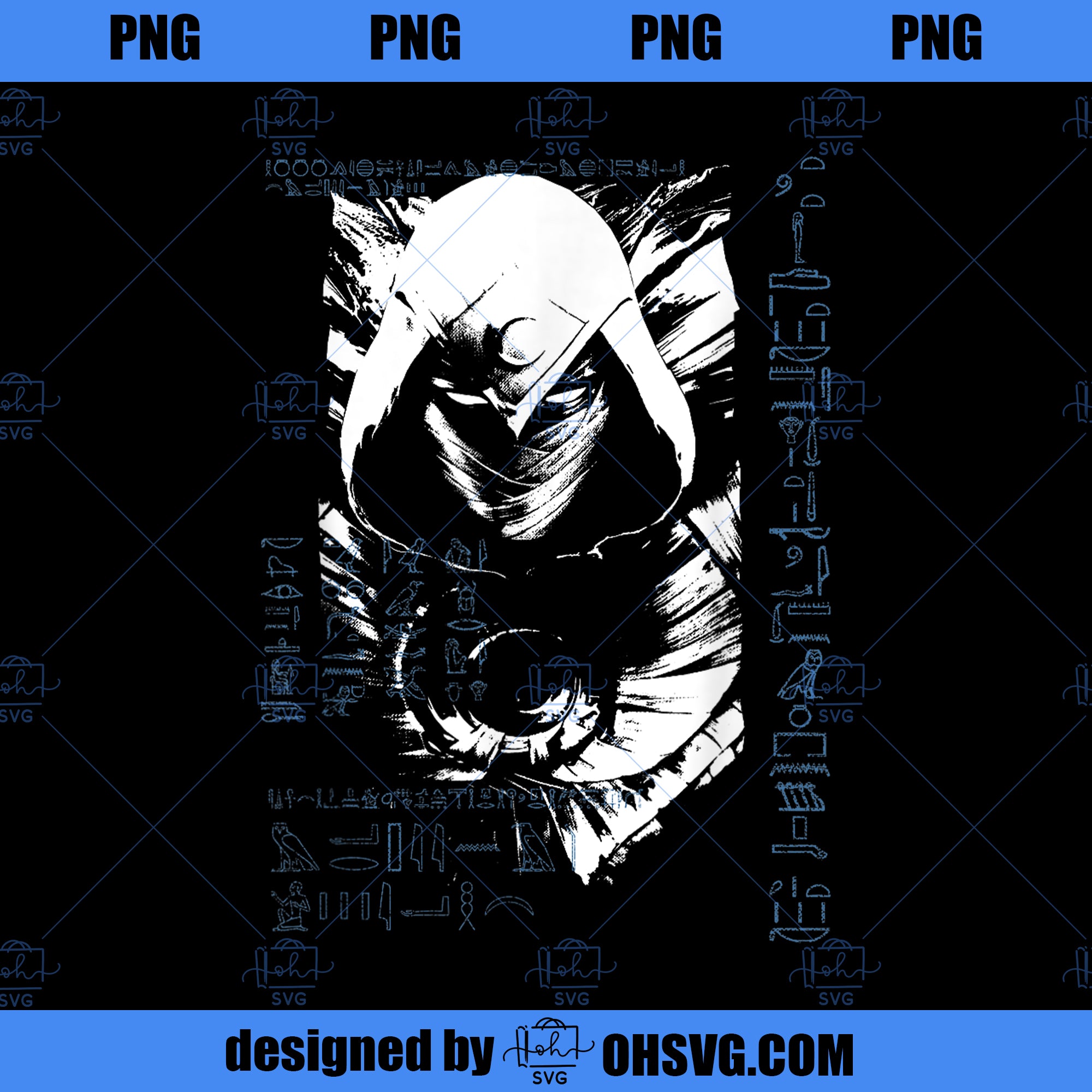 Marvel Moon Knight Grunge Glyph Poster PNG, Marvel PNG, Moon Knight PN ...