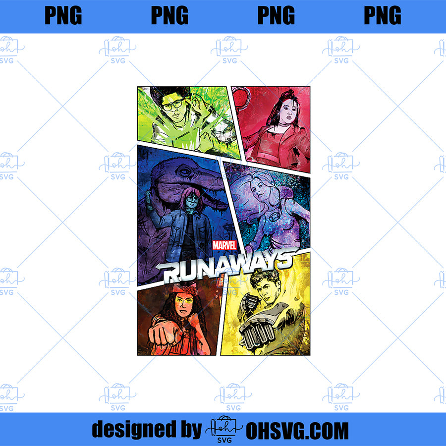 Marvel Runaways Color Block Character Grid Premium PNG, Marvel PNG, Ma ...