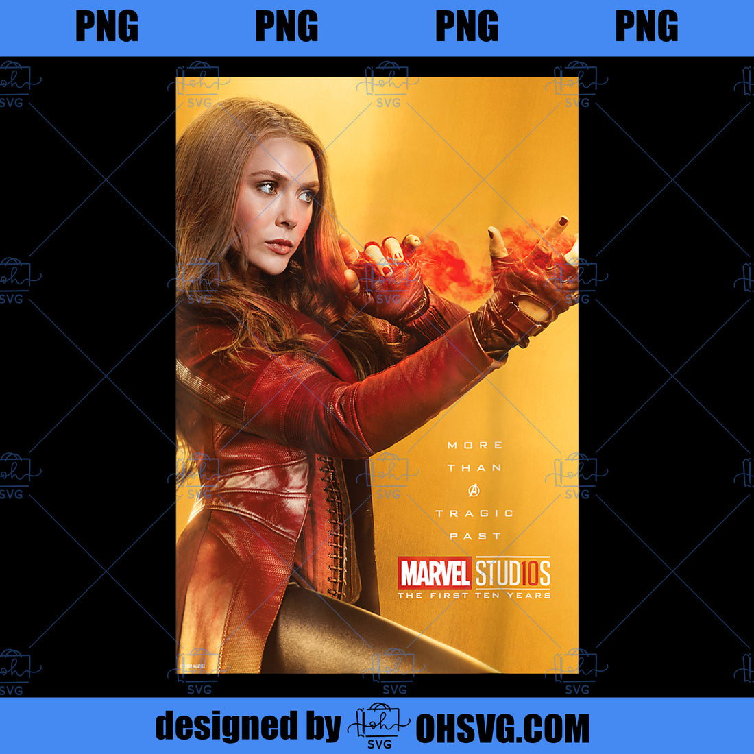Marvel Studios 10 Years Scarlet Witch Poster Graphic PNG, Marvel PNG ...