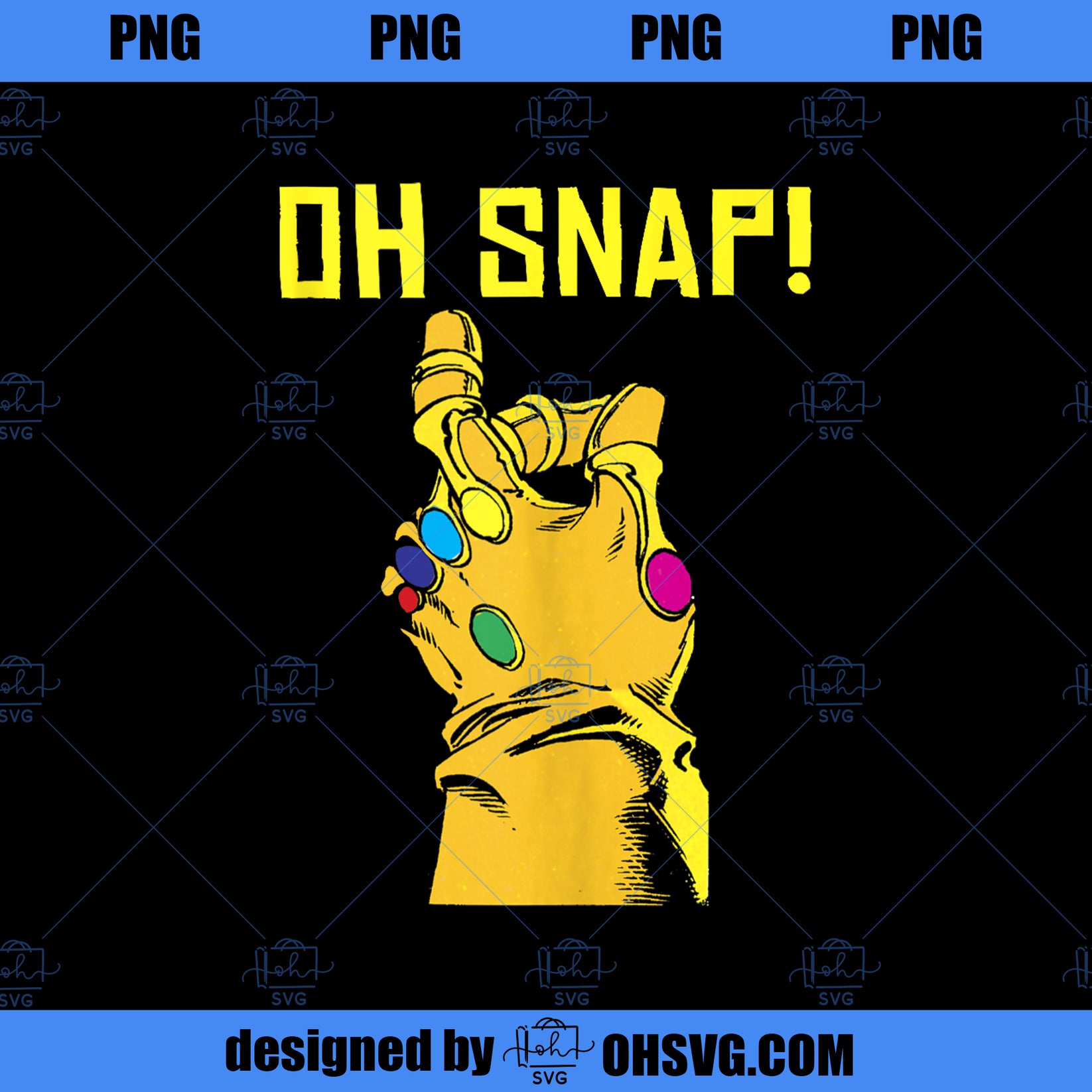 Marvel Thanos Oh Snap Infinity Gauntlet Vintage Portrait PNG, Marvel P ...