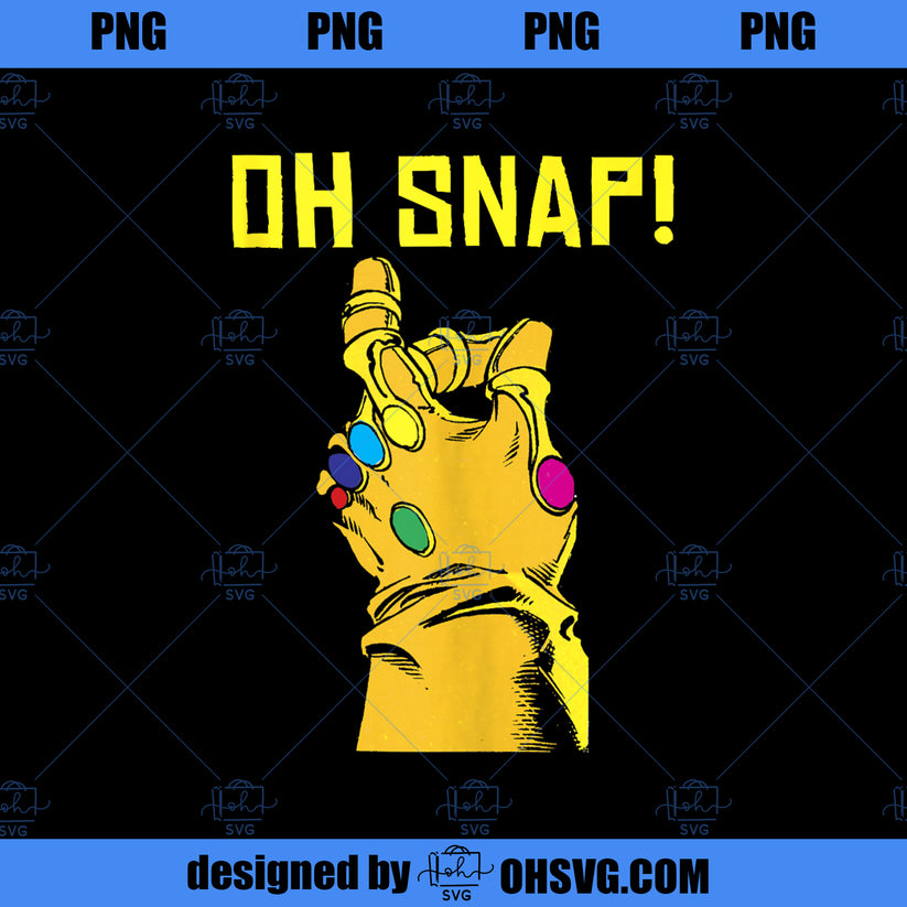 Marvel Thanos Oh Snap Infinity Gauntlet Vintage Portrait PNG, Marvel P ...