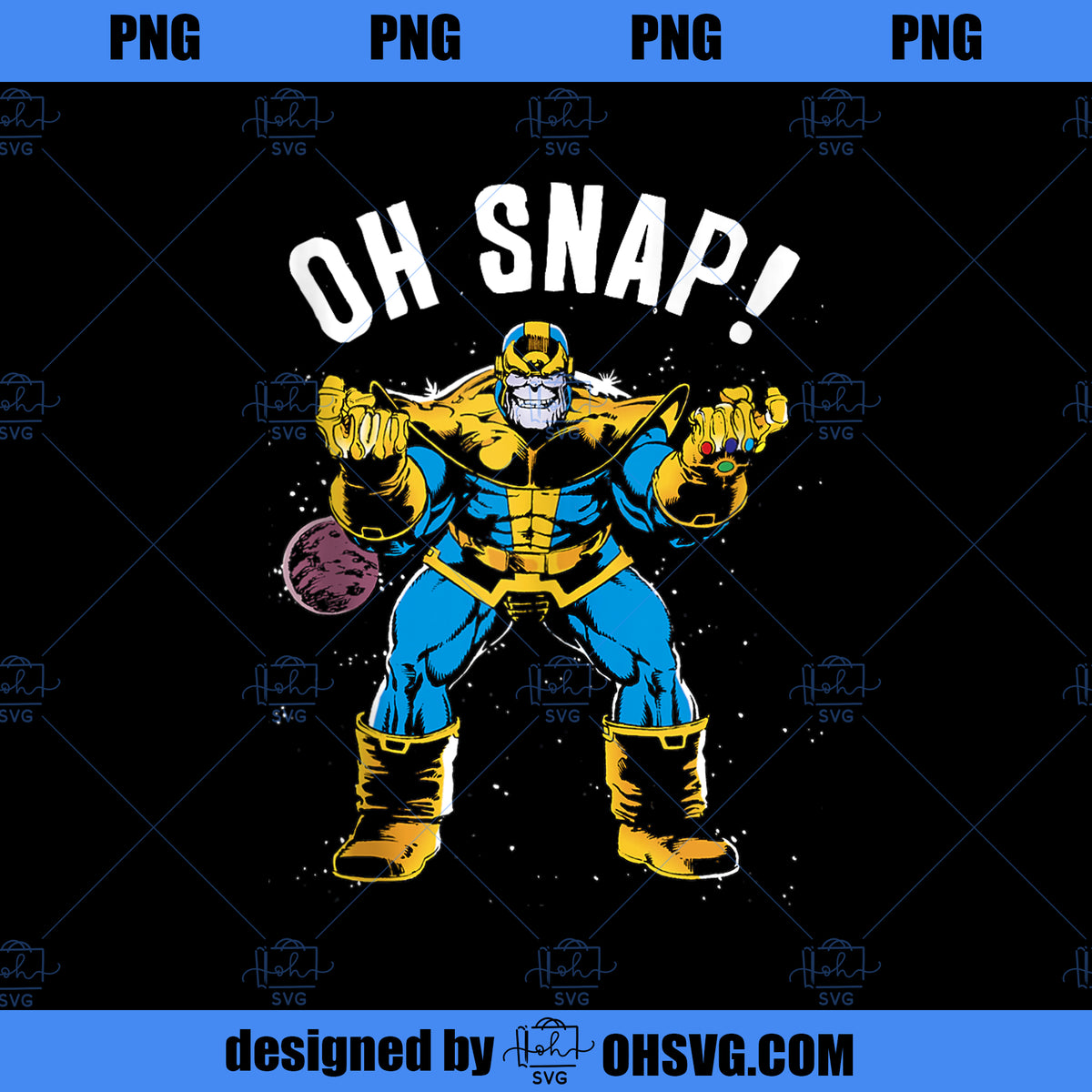 Marvel Thanos Space Oh Snap Retro Comic Style Png Marvel Png Marvel